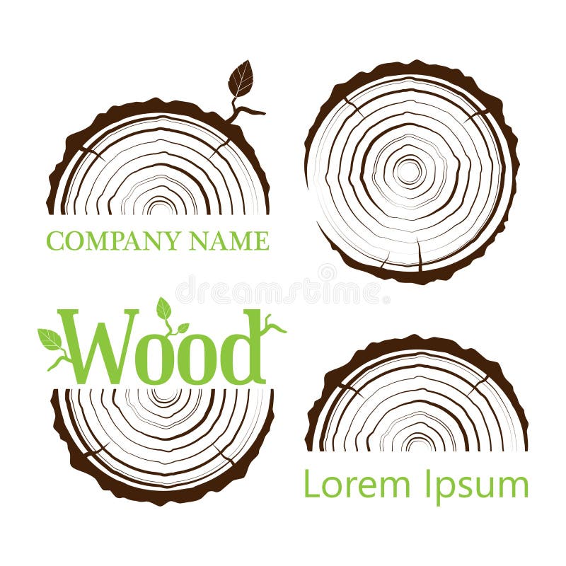 Cross Section of the Trunk with Tree Rings. Wood Sign Icon. Tree Growth ...