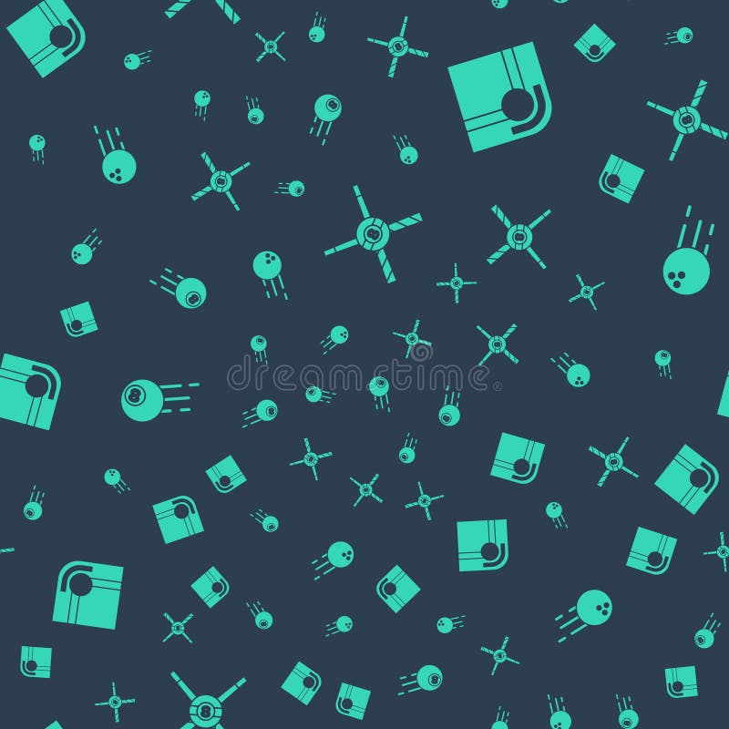 Set Crossed Billiard Cues and Ball, Billiard Table, and Bowling on ...