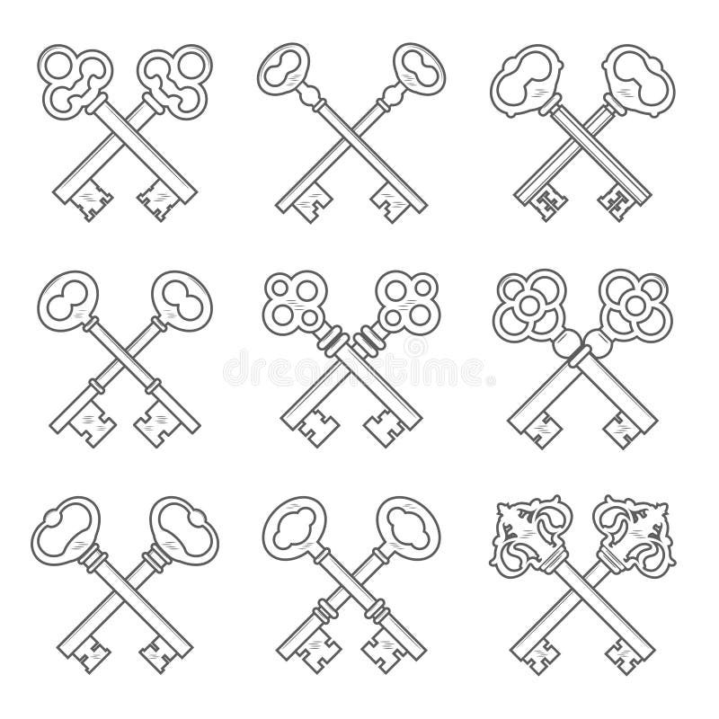 Crossed Skeleton Keys Stock Illustrations – 31 Crossed Skeleton Keys ...