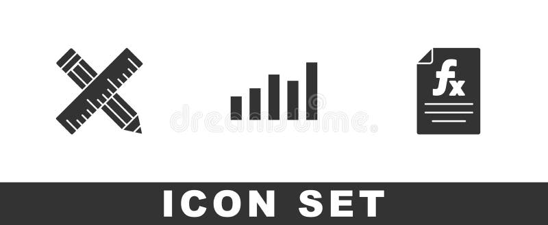 Set Crossed Ruler and Pencil, Graph, Schedule, Chart, Diagram and ...
