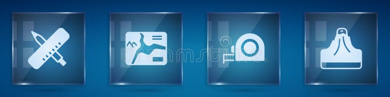 Set Crossed Ruler and Pencil, Topographic Map, Roulette Construction ...