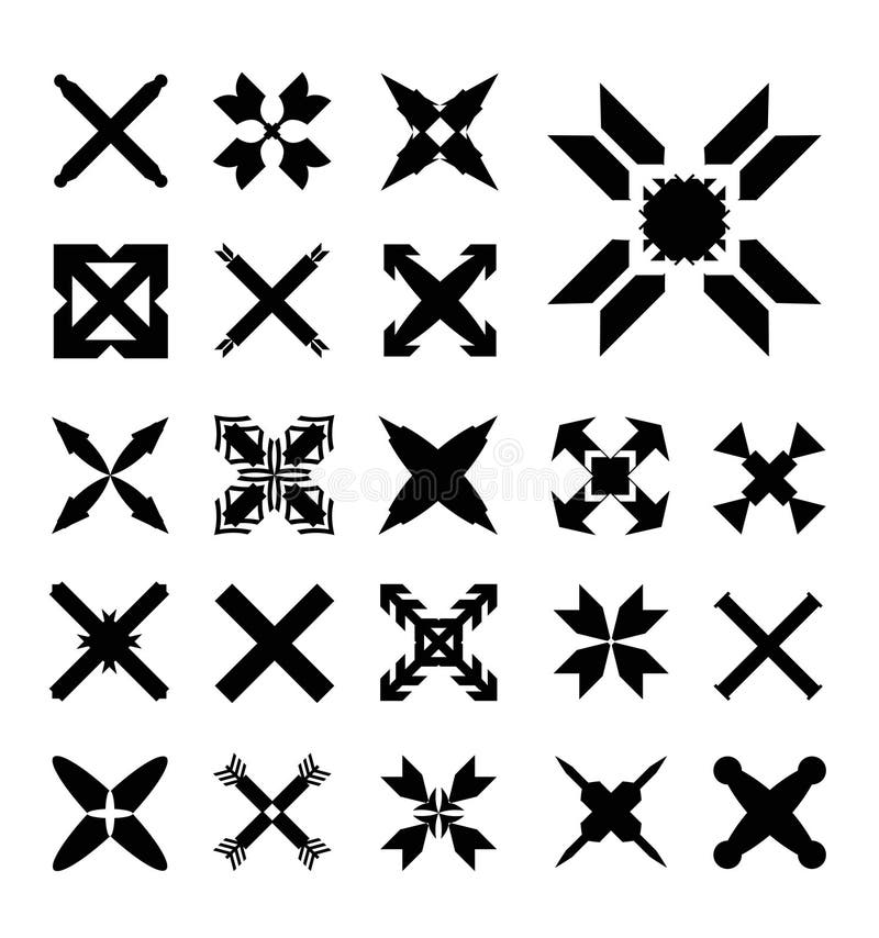 Cross symbols set stock vector. Illustration of abstract - 17635710