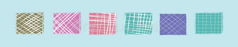 Set of Crosshatch Cartoon Icon Design Template with Various Models ...