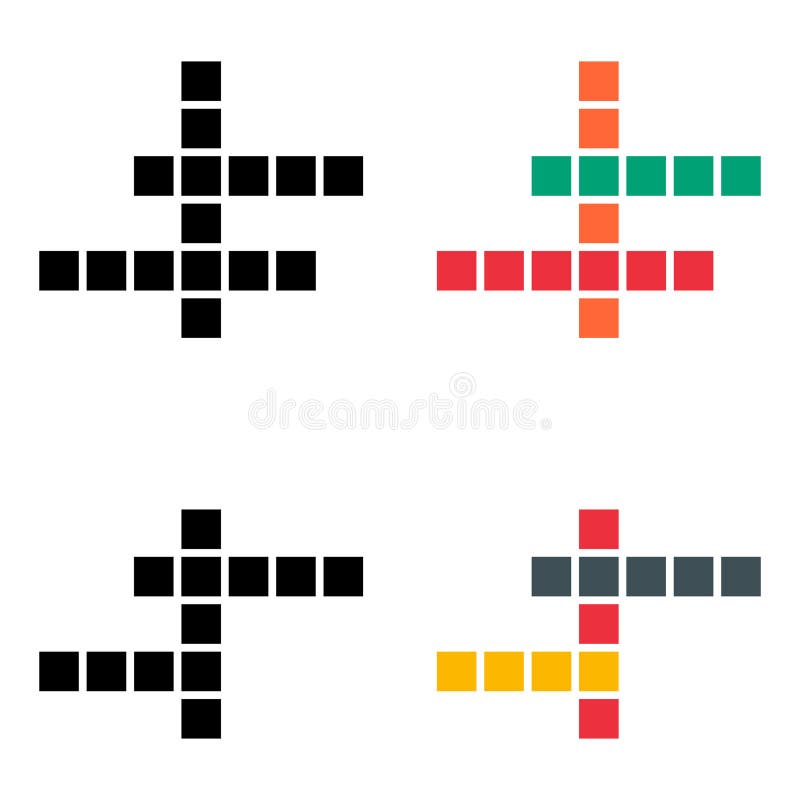Set of Crossword Concept Icon, Cross Word Graphic, Web Flat Vector Illustration Stock Vector ...
