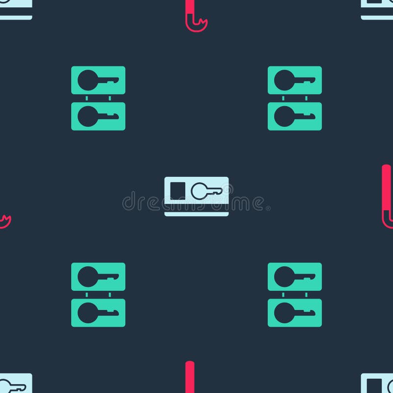 Set Crowbar, Key Card and Casting Keys on Seamless Pattern. Vector ...