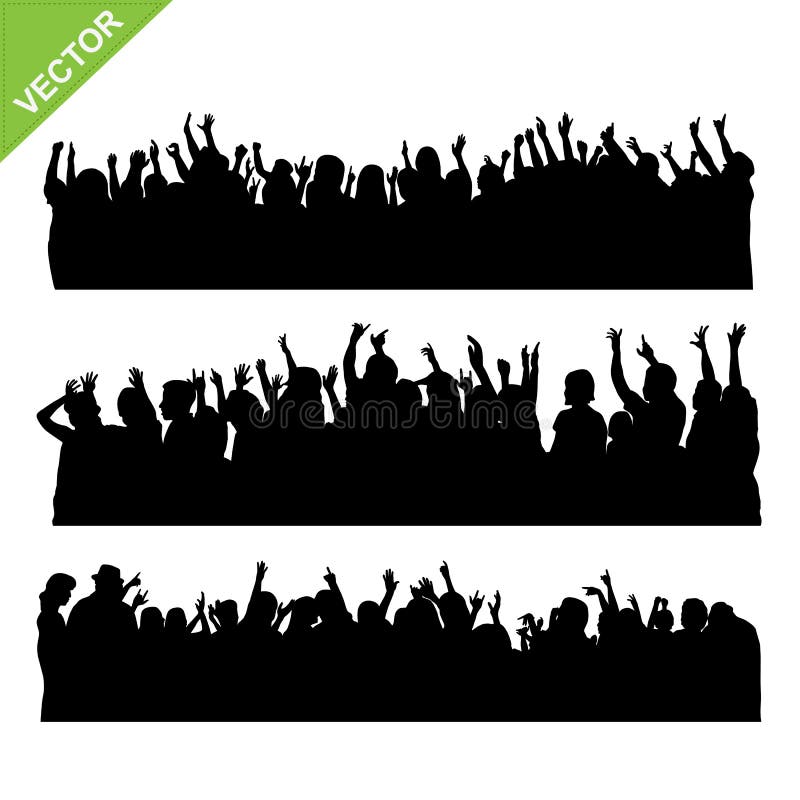 Crowd Concert Silhouettes Vector Stock Vector - Illustration of crowd ...