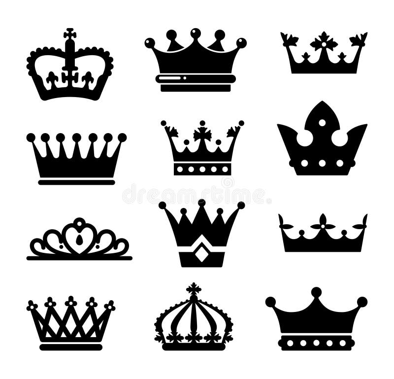 Set of crown icons stock vector. Illustration of royal - 73639794