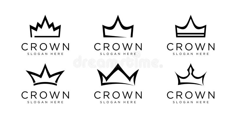 Set of Crown Logo Vector Design Stock Vector - Illustration of classic ...