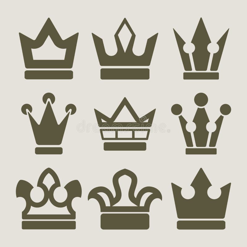 Set of crown shapes stock vector. Illustration of luxury - 76128666