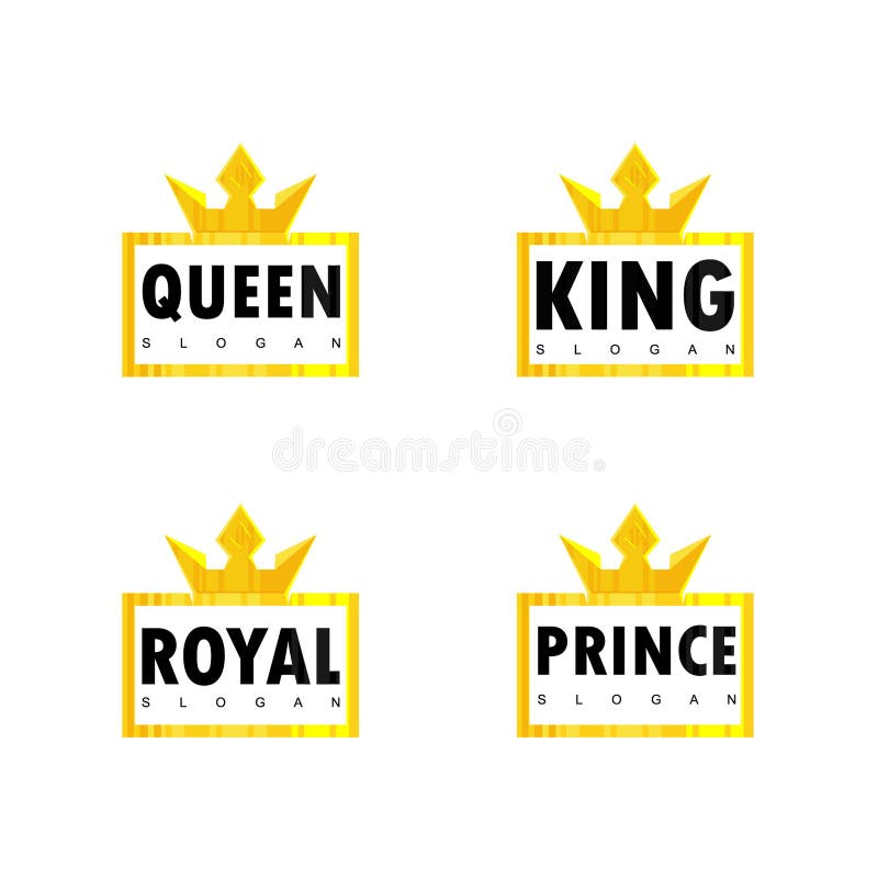 Set of Crown Typography Logo Design Inspiration Stock Illustration ...