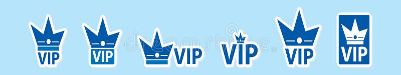 Set of Crown Vip Cartoon Icon Design Template with Various Models ...