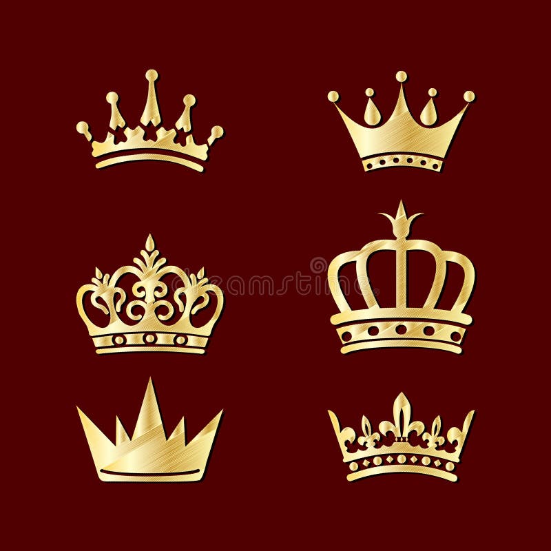 Set of Crowns. Vector Elements of Embroidery Stock Vector ...