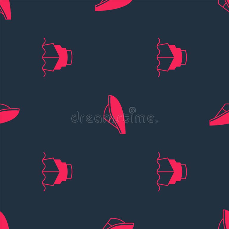 Set Cruise Ship and Speedboat on Seamless Pattern. Vector Stock Vector ...