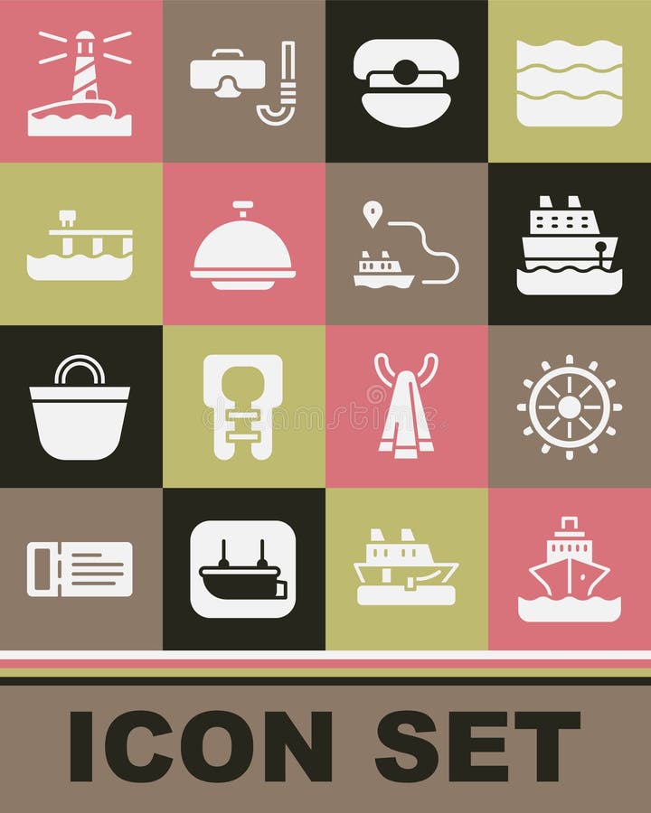 Set Cruise Ship, Ship Steering Wheel, Captain Hat, Covered with Tray ...