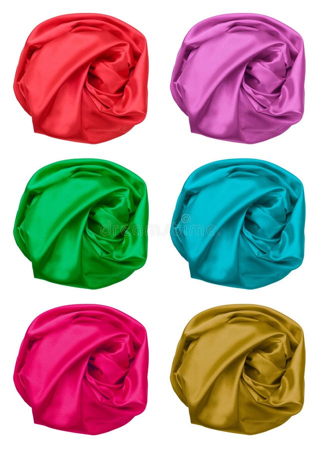 Set of Crumpled Silk Fabric Stock Photo - Image of collection, paint ...