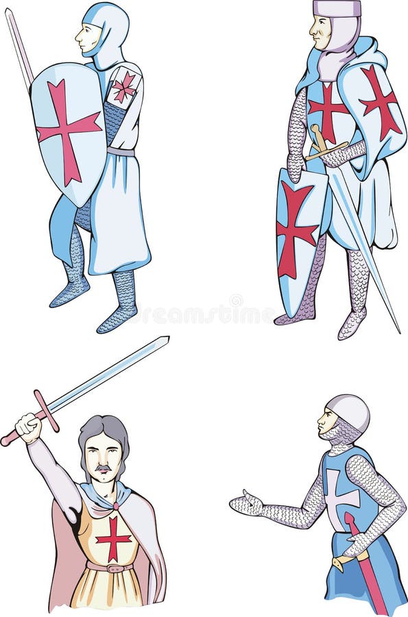 Set of crusaders stock vector. Illustration of sword - 36414895