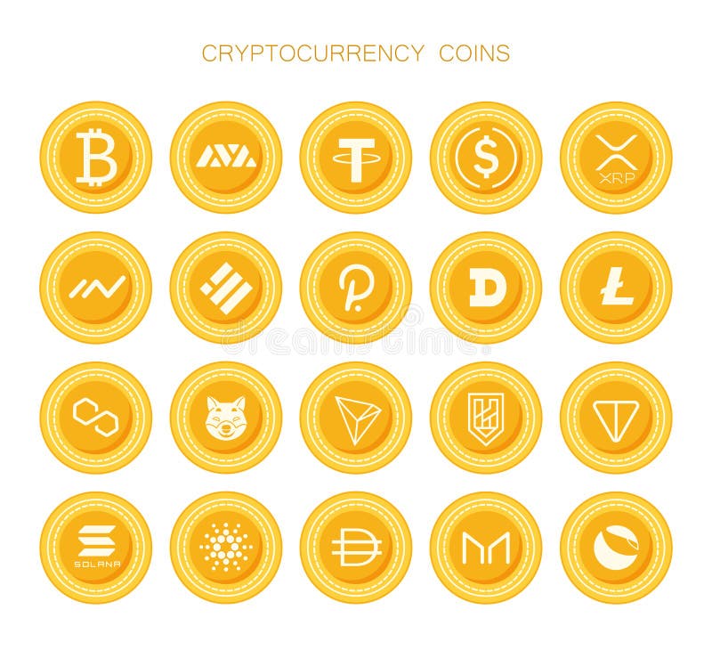 A Set of Cryptocurrency Coins. Vector Coins Editorial Photography ...