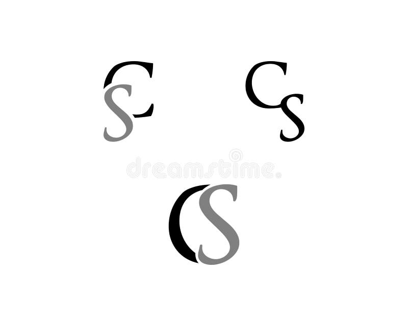 Set of CS Letter Logo Design Template Element Vector Stock Vector ...