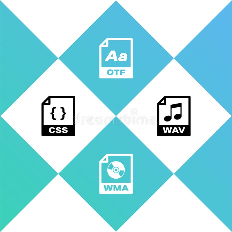 Set CSS File Document, WMA, OTF and WAV Icon. Vector Stock Vector ... Set CSS File Document, WMA, OTF and WAV Icon. Vector Stock Vector ...