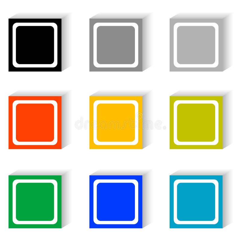 Set of cube buttons stock vector. Illustration of cubic - 6072467