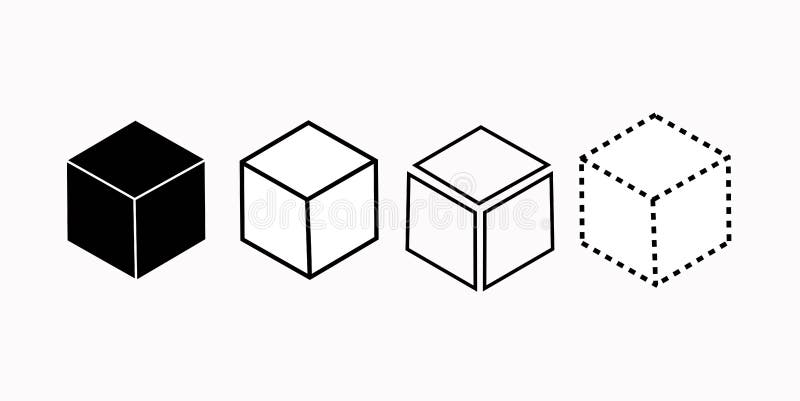 Set of Cube Icons on a White Background Geometric Shape.Hexagon Icon ...