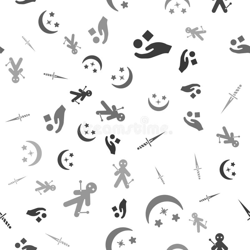 Set Cube Levitating Above Hand, Moon and Stars, Dagger and Voodoo Doll ...