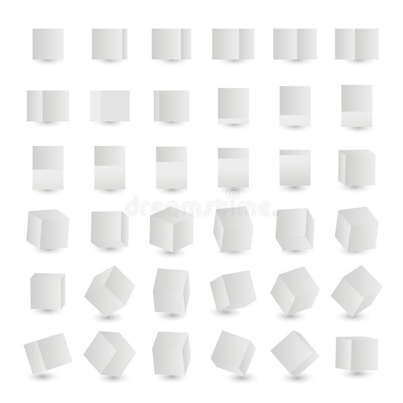 Set with Cubes in Different Positions. 3D Stock Vector - Illustration ...