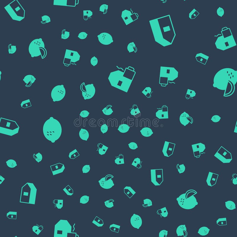 Set Cup of Tea with Milk, Paper Package for, Lemon and on Seamless ...