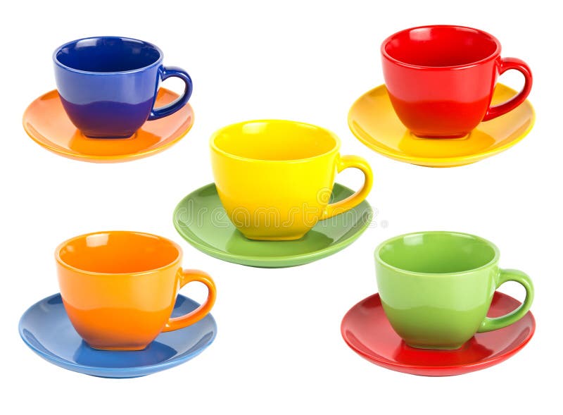 Set of cups stock photo. Image of blue, isolated, green - 21680876