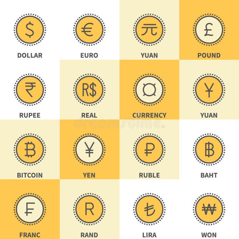 Set currency icons stock vector. Illustration of franc - 68548851