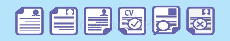 Set of Curriculum Vitae Cartoon Design Template with Various Models ...