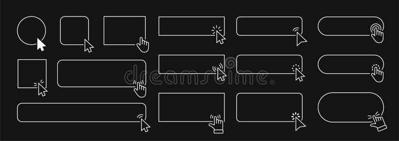 Set Of Cursor Computer Mouse Click Cursor Gray Arrow Icons Set And Loading Icons Cursor Icon