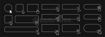 Set of Cursor. Computer Mouse Click Cursor Gray Arrow Icons Set and Loading Icons. Cursor Icon ...