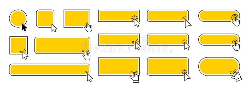 Set of Cursor. Computer Mouse Click Cursor Gray Arrow Icons Set and ...