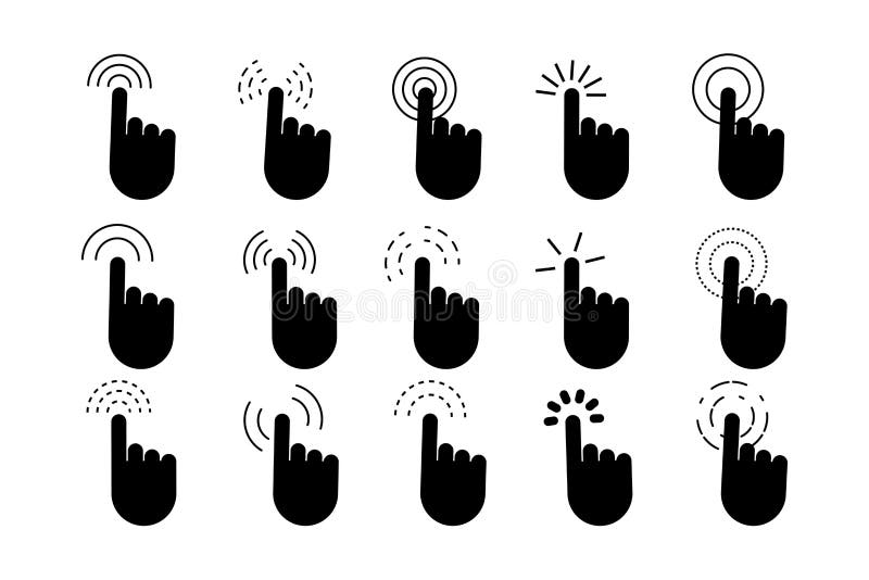 Set Cursor Finger. Computer Technology Concept. Computer Mouse. Vector ...