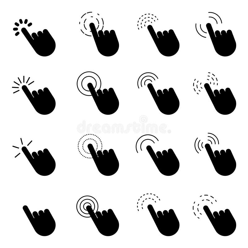 Set Cursor Finger. Computer Technology Concept. Computer Mouse. Vector ...