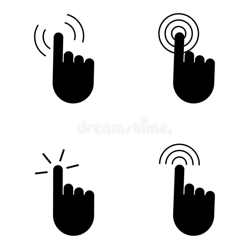 Set Cursor Finger. Computer Technology Concept. Computer Mouse. Vector ...