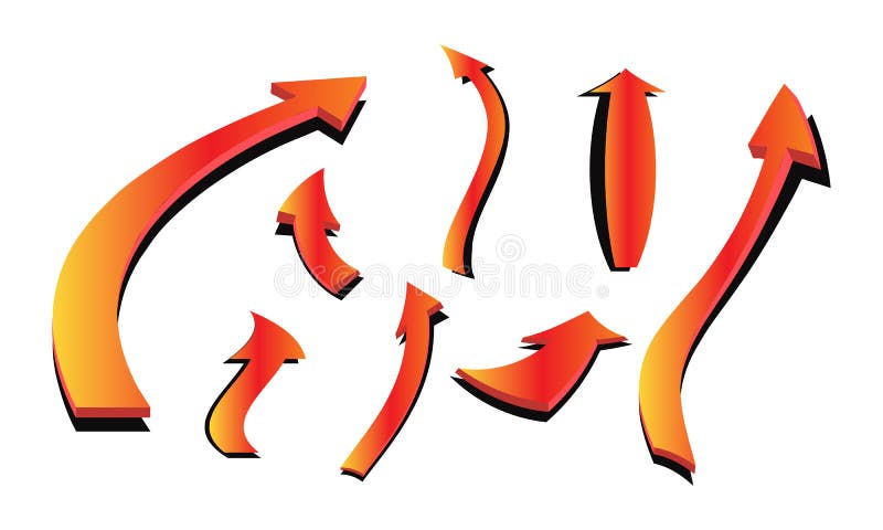 Curved Arrow Sticker Stock Illustrations – 377 Curved Arrow Sticker ...