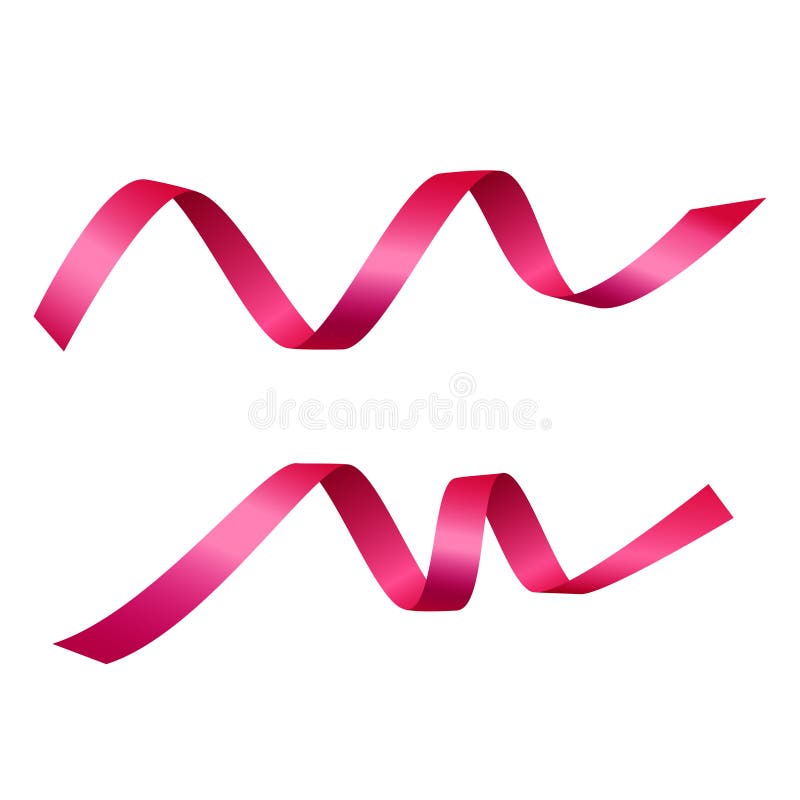 Pink ribbons set stock vector. Illustration of ribbon - 44192928