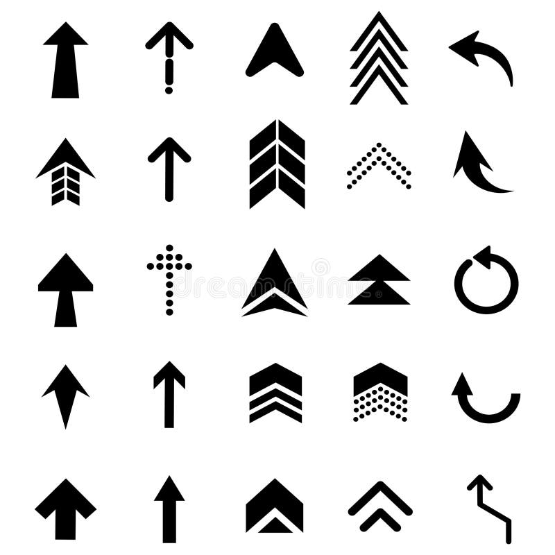 Set of Custom Arrow Icons. Vector Set of Icons. Stock Illustration ...