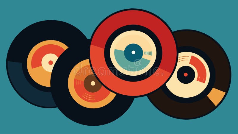 A Set of Custom Vinyl Record Coasters with Personalized Labels and ...