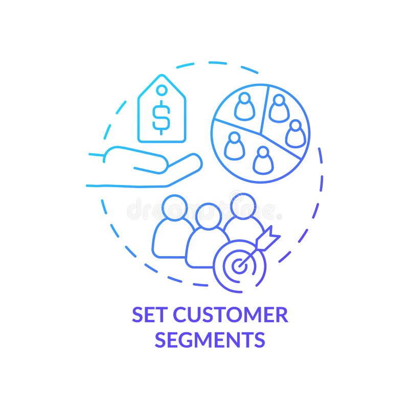 Set Customer Segments Blue Gradient Concept Icon Stock Vector ...