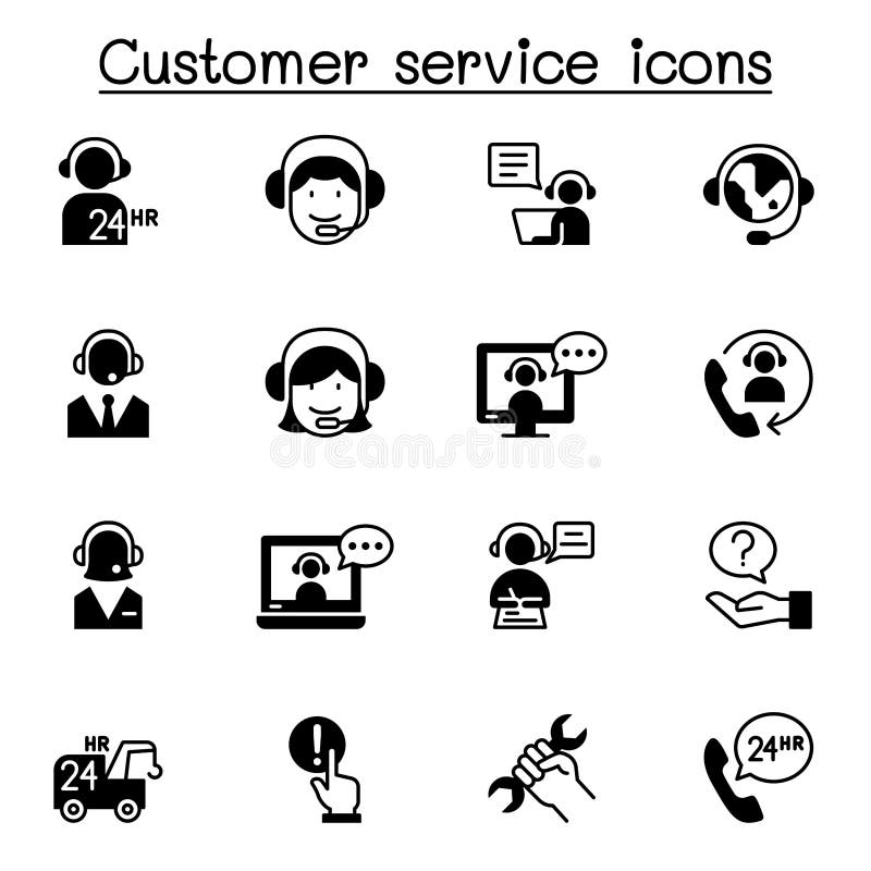 Set of Customer Service Related Vector Line Icons. Contains Such Icons ...