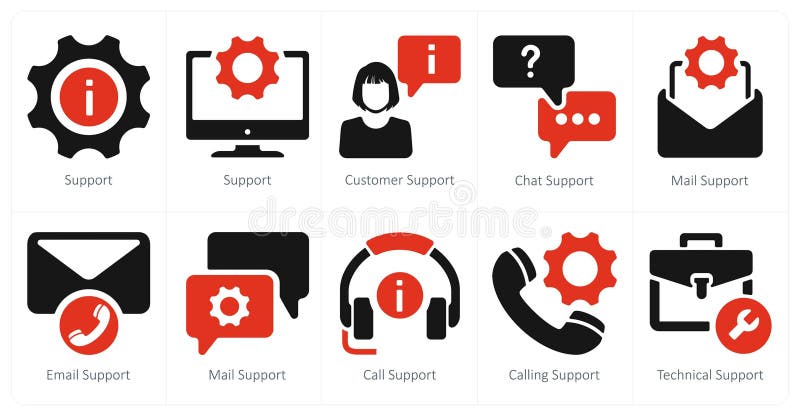 A Set of 10 Customer Support Icons As Support, Customer Support, Chat ...