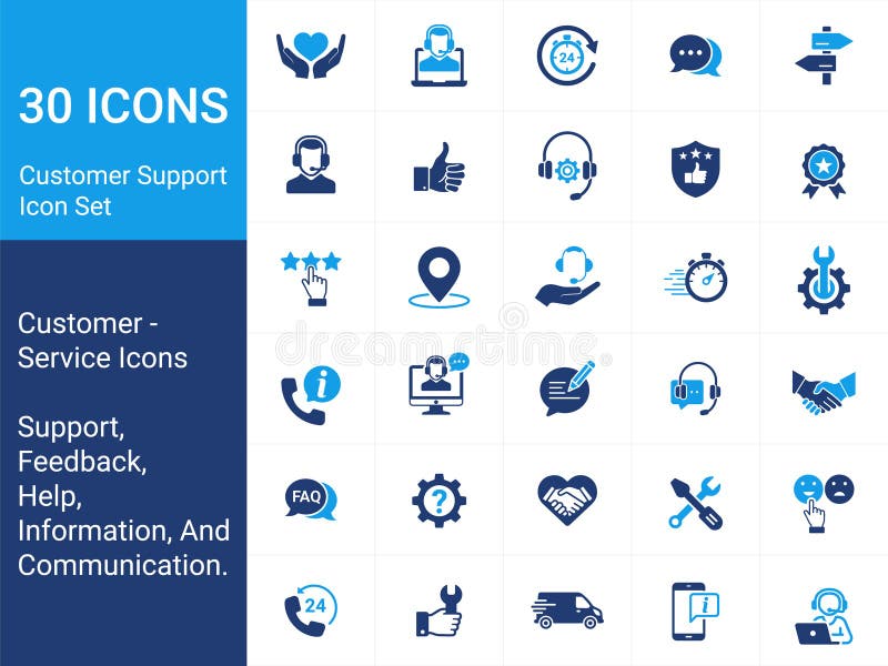 A Set of Customer Support Icons Vector Illustration Stock Vector ...