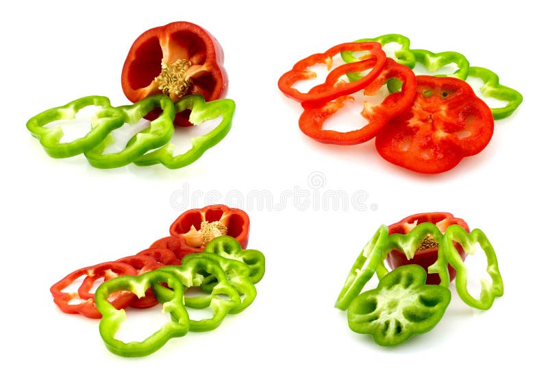 Set of cut bell peppers stock image. Image of bell, color - 12810169