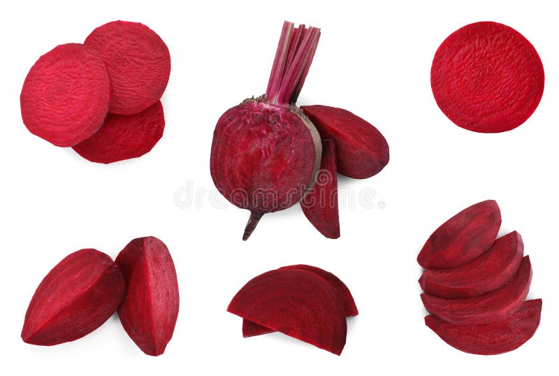 Set of Cut Fresh Beets on White Background Stock Image - Image of diet ...