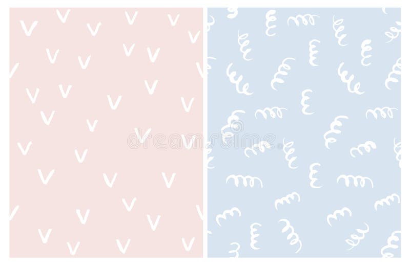 Set of 2 Cute Abstract Vector Patterns. White Springs and Approve Signs ...
