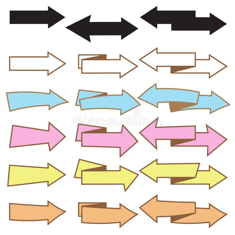 Set of cute arrow designs stock vector. Illustration of direction ...