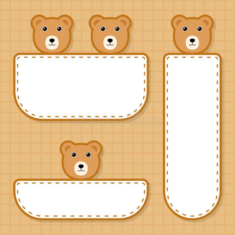 Bear with Square Frame for Banner, Poster, and Greeting Card Stock ...